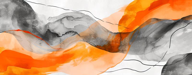 An Orange and Gray Abstract Painting Background. Stock Illustration ...