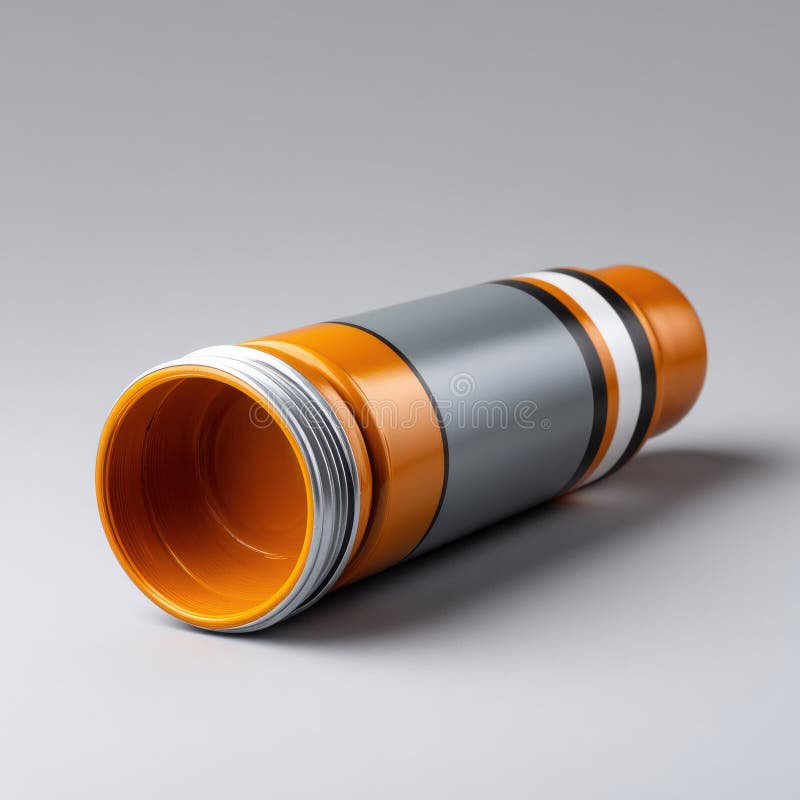 Orange and Gray Pvc Pipe Fitting with Metal Threads Stock Illustration ...