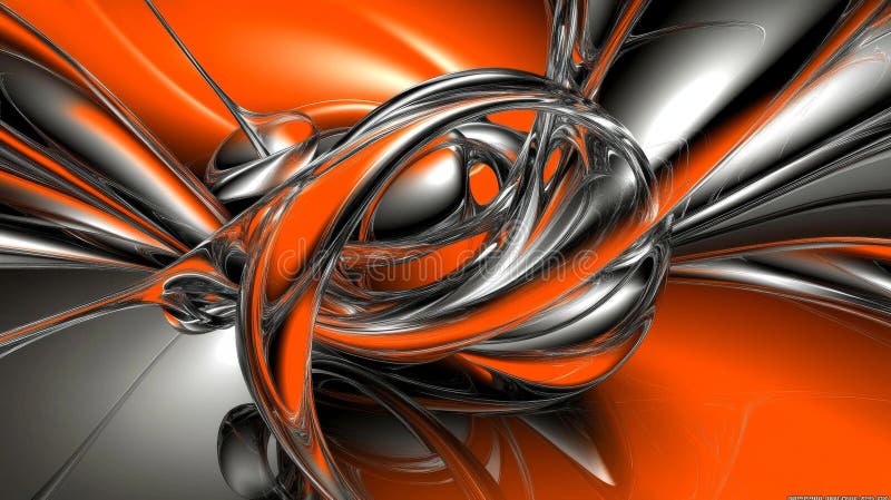 Orange, Gray, and White Flowing Forms are the Focal Point of this ...