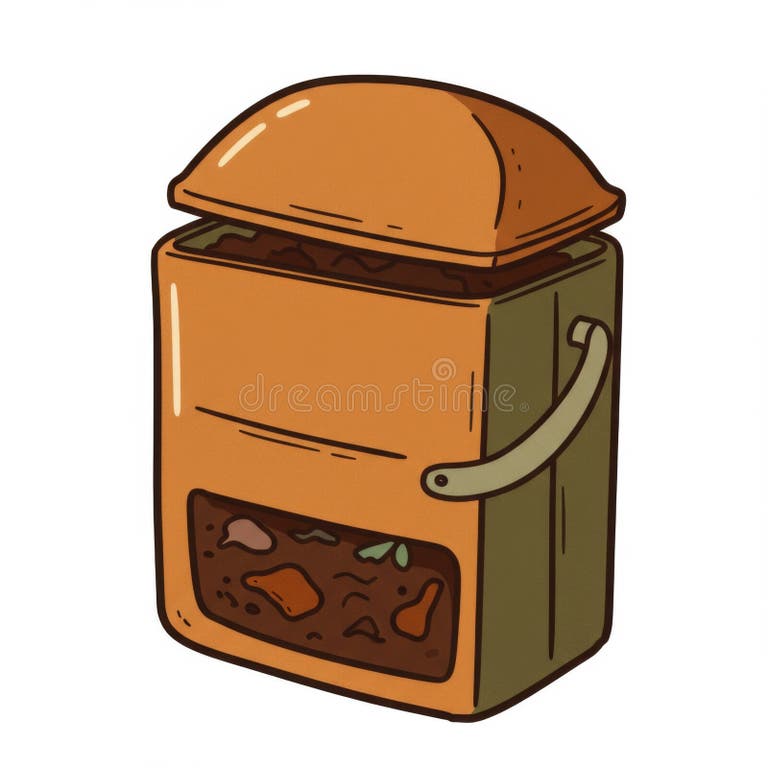 Orange and Green Compost Bin Illustration Stock Illustration ...