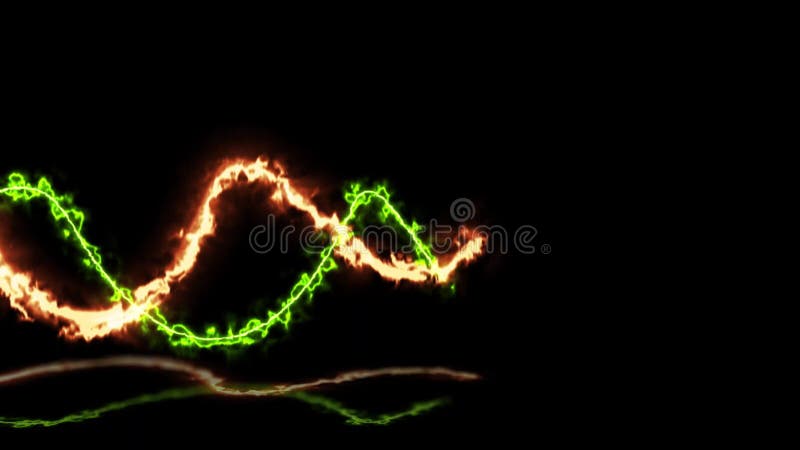 Orange and Green Neon Fire Effect Glowing Line Loop Abstract 4K Moving ...