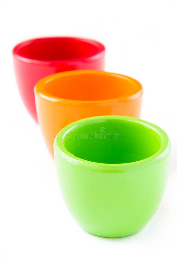 Motley Pot Flowers on White Stock Image - Image of light, signal: 30199487