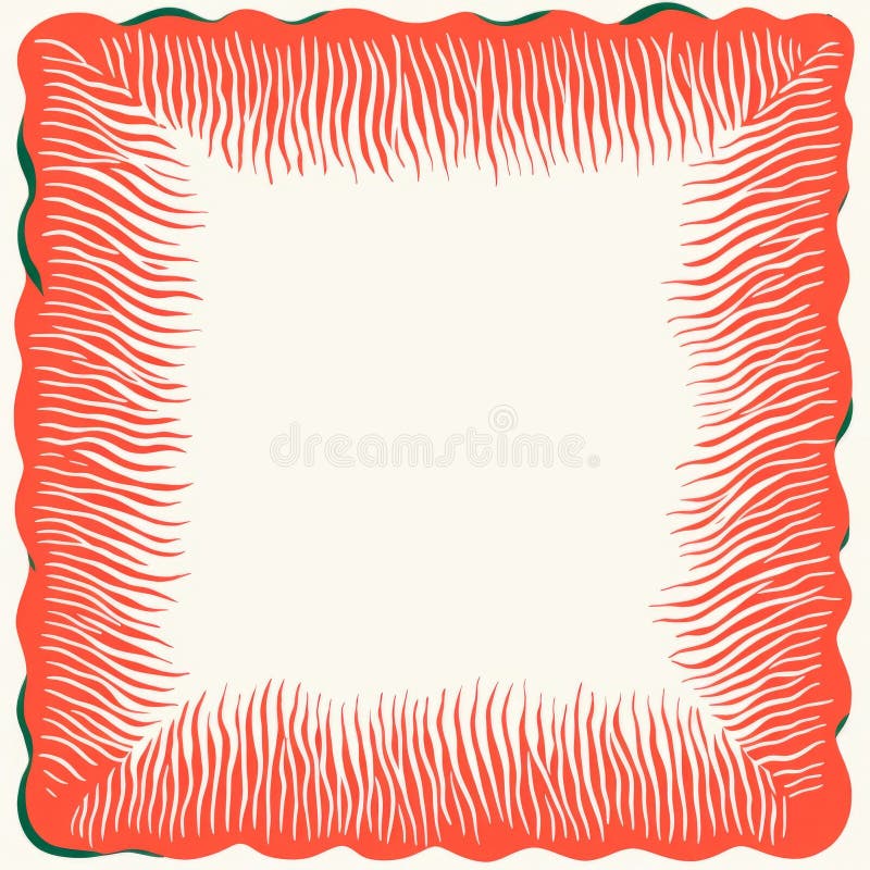 An Orange and Green Square Frame with Zebra Stripes Stock Illustration ...
