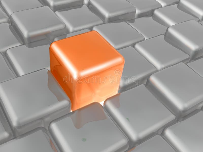 Orange and grey cubes stock illustration. Illustration of concept ...