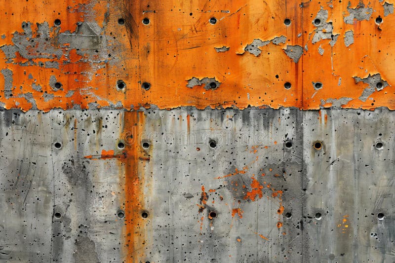 Orange and Grey Grunge Texture, Concrete Wall with Rust Effect Stock ...
