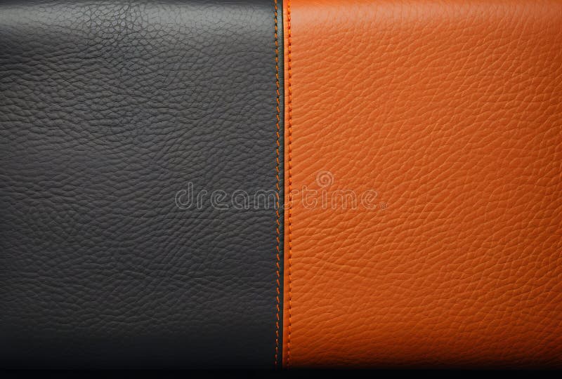Orange and Grey Leather Texture Background with Stitching Stock ...