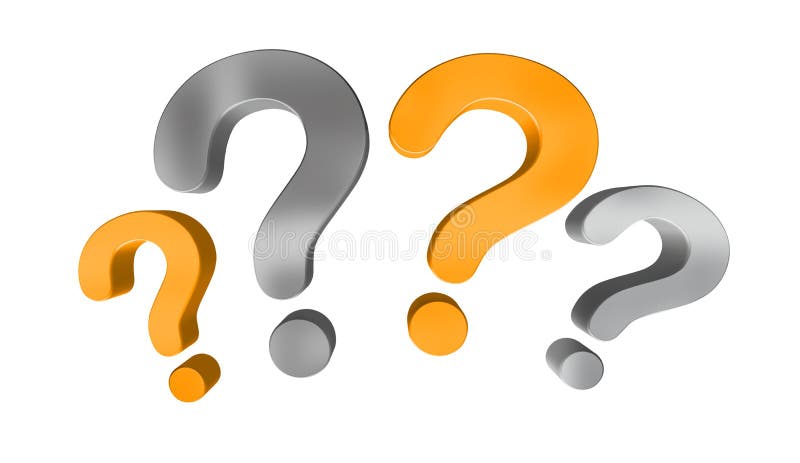 Orange and Grey Question Marks 3D Rendering Stock Illustration ...