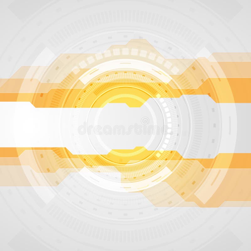 Orange and Grey Tech Abstract Gear HUD Graphic Design Stock Vector ...