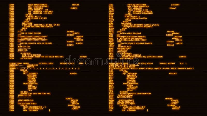 Orange Hacker Digital Text Motion Graphic Background Stock Footage ...
