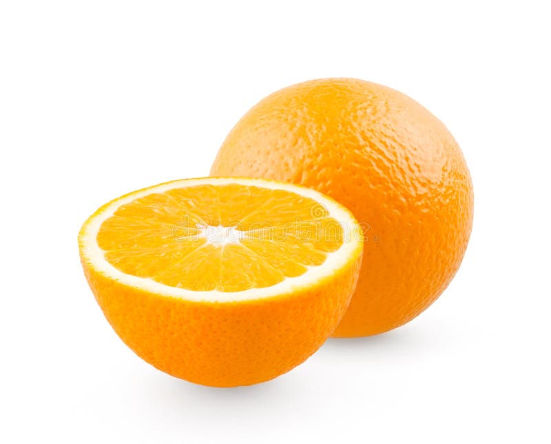 Orange Cut in Half, Isolated Stock Image - Image of vitamin, food: 12762615