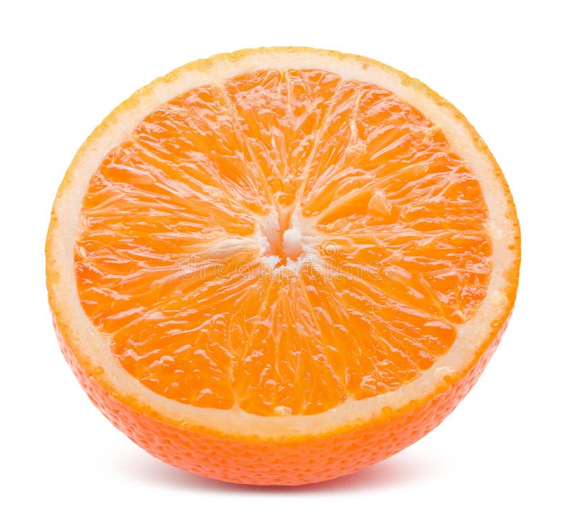 Orange with Half of Orange Isolated on a White Background Stock Image ...