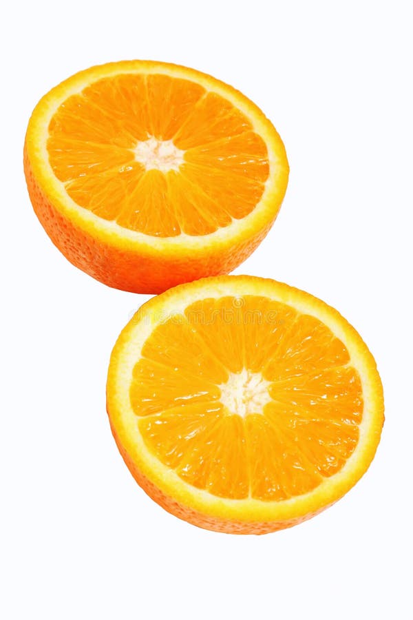 Orange with Half Isolated on White Background Stock Image - Image of ...