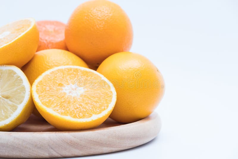 Orange with Half of Orange Isolated Stock Photo - Image of sliced ...