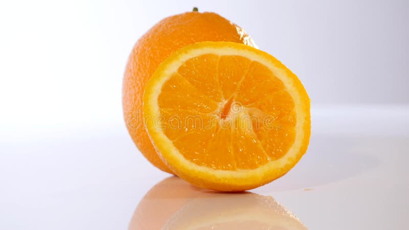 Orange with Half of Orange Isolated on the White Background Stock Image ...