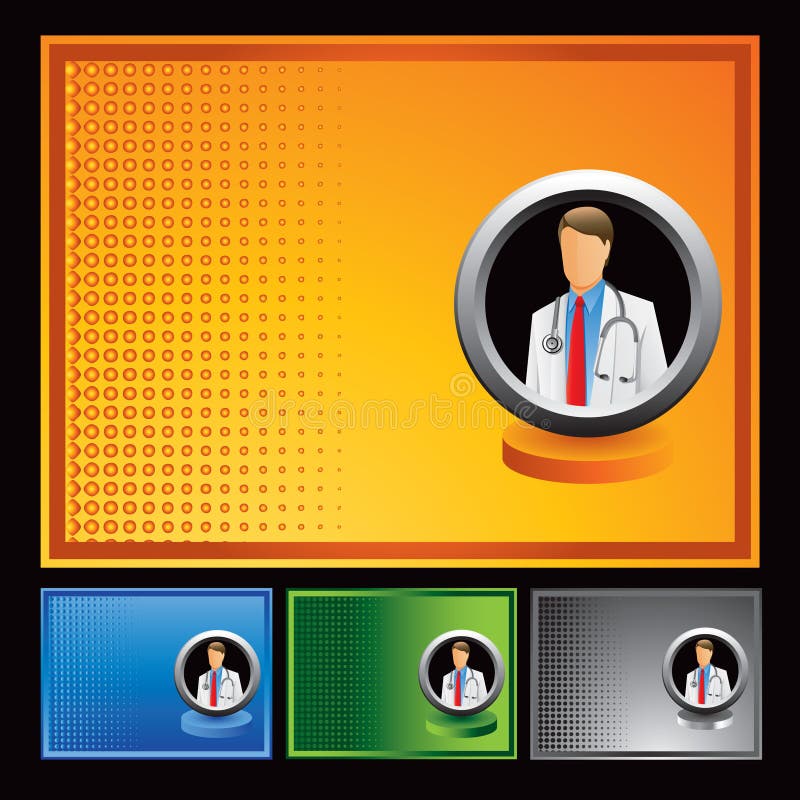 Orange Halftone Banner Medical Doctor Stock Vector - Illustration of ...