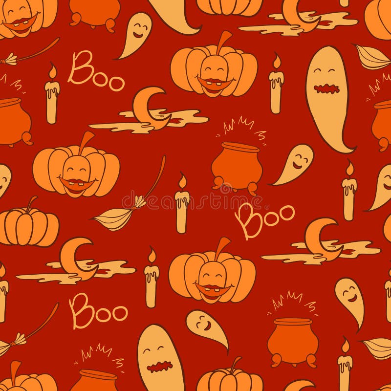 Orange Halloween Background Stock Vector - Illustration of cartoon ...