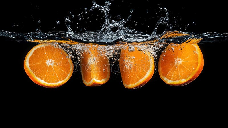 Orange Halves Drenched with Water Stock Image - Image of dripped, drink ...