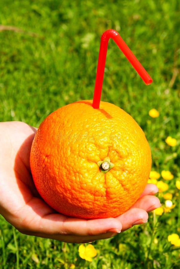 Orange is at hand stock photo. Image of benefits, lies - 15277518