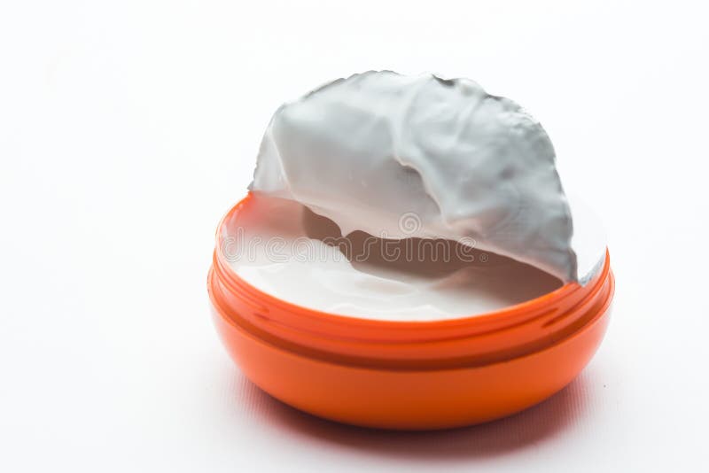 Orange Hand Cream Container Opened Stock Photo - Image of liquid ...