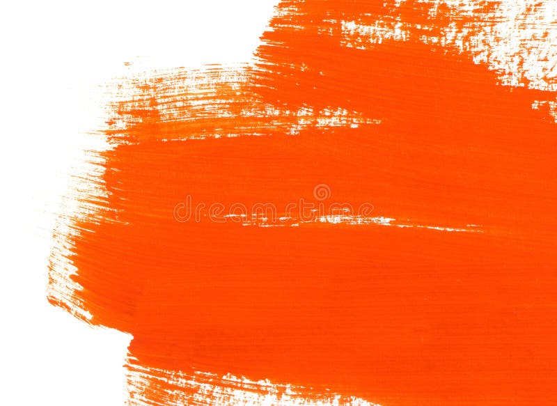Orange Hand Drawn Paint Texture on White Background Stock Illustration ...