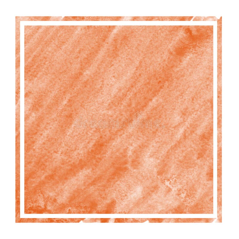 Orange Hand Drawn Watercolor Rectangular Frame Background Texture with ...