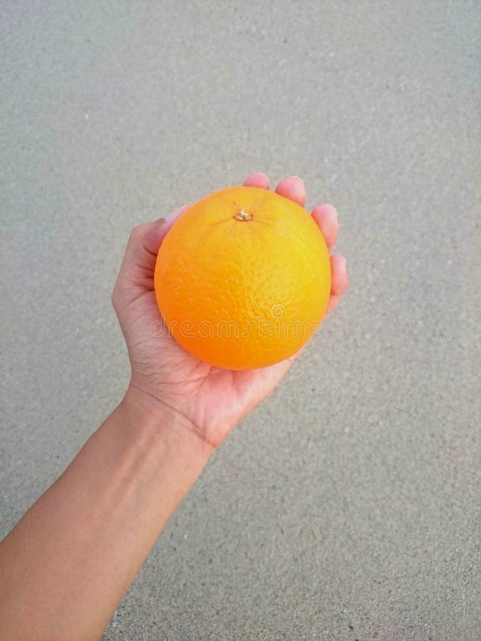Orange stock image. Image of orange, oranges, hand, fruit - 76556151