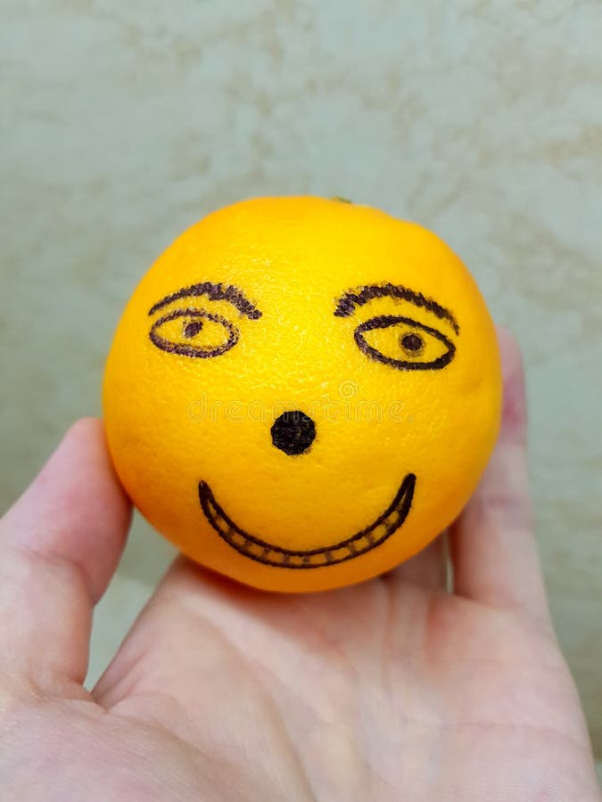 Orange with face stock photo. Image of smiley, sour - 137101436
