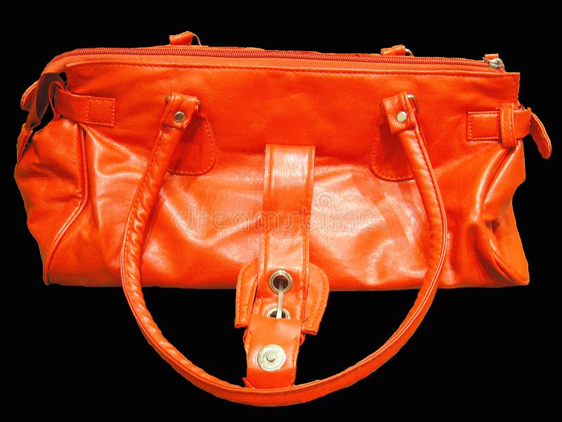 Orange Handbag stock image. Image of purse, buckle, stylish - 6975161
