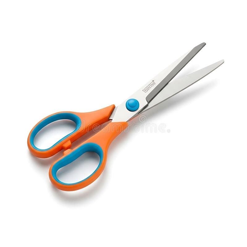 Orange Handled Scissors for Crafting, Office or School Use Stock ...