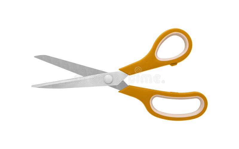 Orange Handled Scissors Isolated White Background Stock Photos - Free ...
