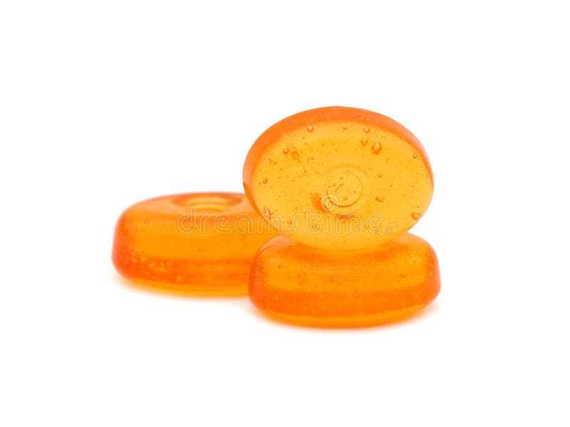 Orange Hard Candy Isolated on White Stock Image - Image of confection ...