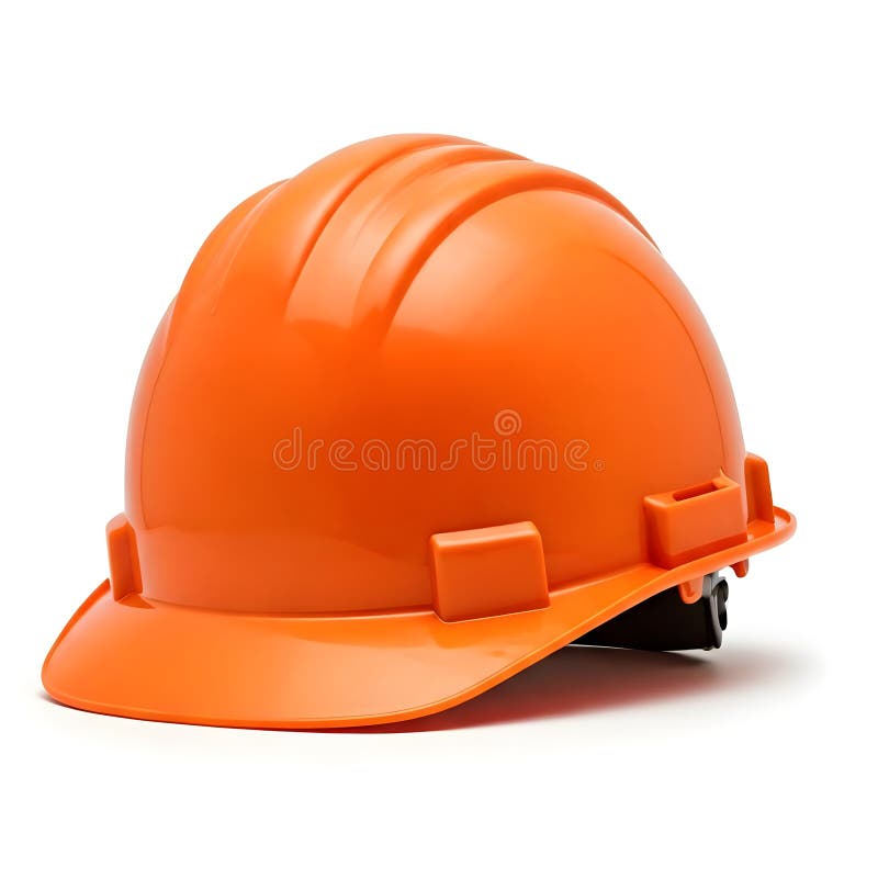 Orange Safety Helmet Ensuring Workplace Safety and Protection Stock ...