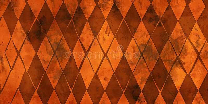 Orange Harlequin Diamond Pattern Background Stock Illustration ...