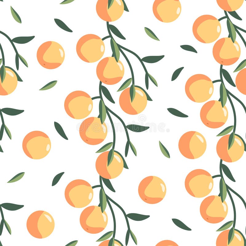 Orange Harvesting Time Seamless Pattern Stock Vector - Illustration of ...