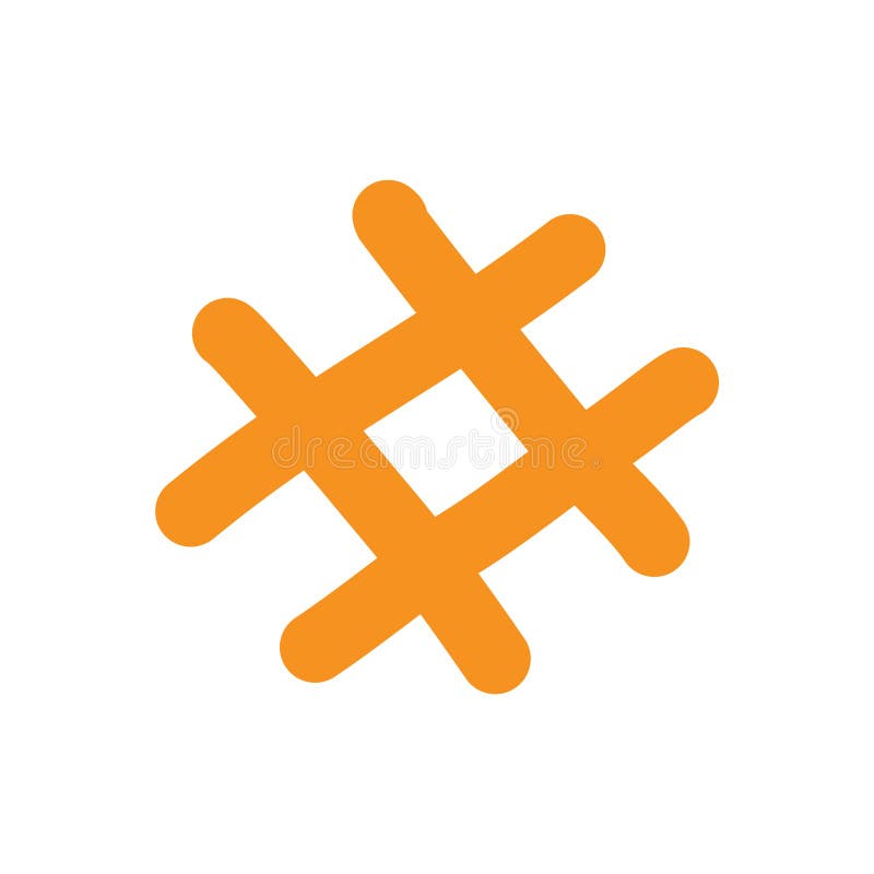 Orange Hash Tag Sign Mark Icon Vector Illustration on White Background ...