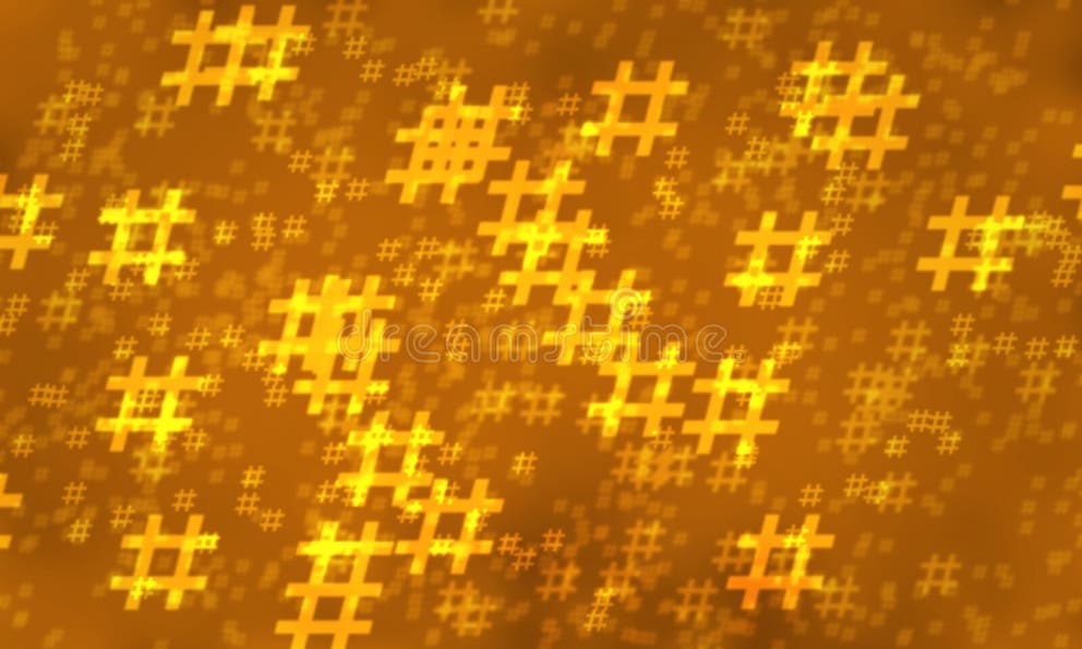Orange Hashtag Random Pattern Background. Illustration Stock ...