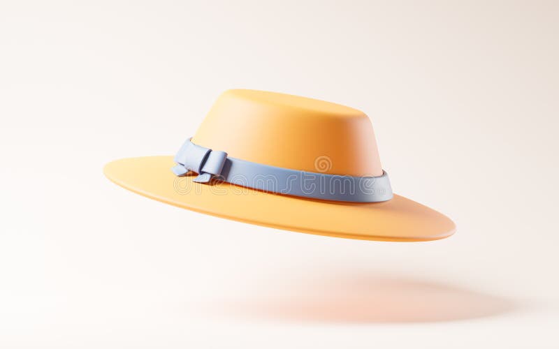 Orange Hat with Cartoon Style, 3d Rendering Stock Illustration ...