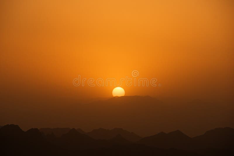 Orange Hazy Sunset stock photo. Image of haze, outside - 242193478
