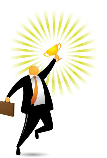 Orange Head Man Getting Award Stock Vector - Illustration of briefcase ...