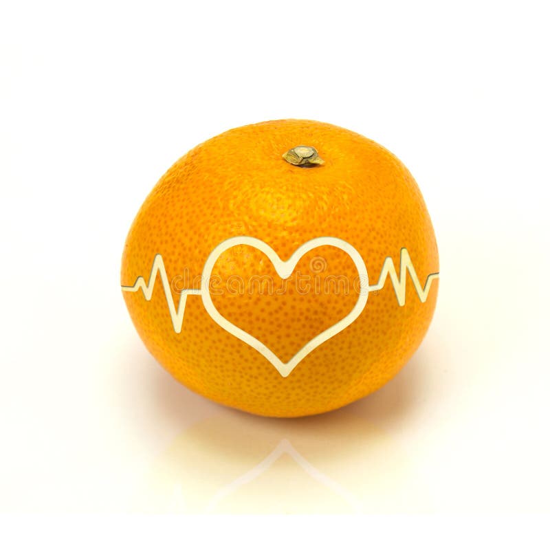 Orange heart shape stock image. Image of line, concept - 20577615