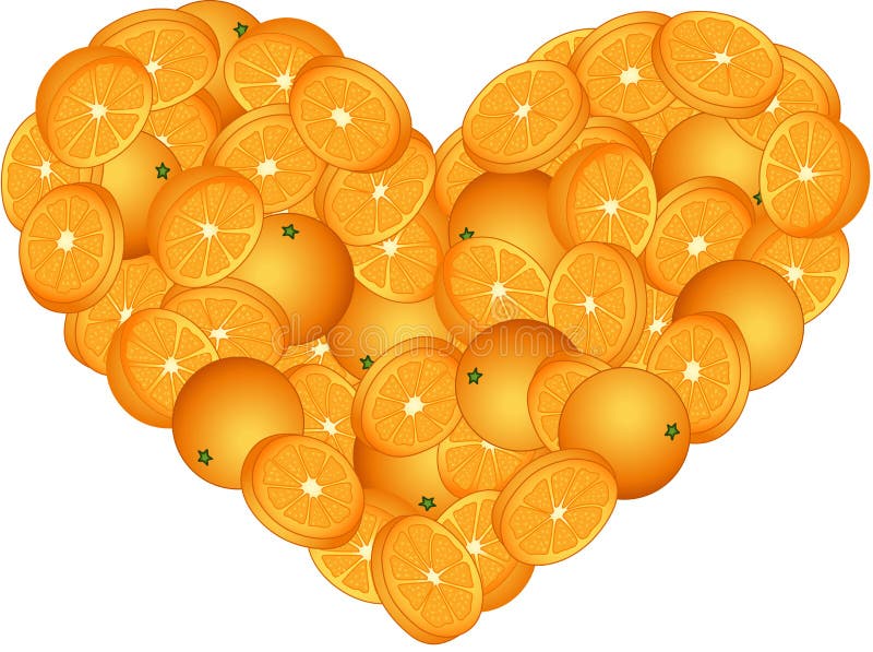 Orange Heart Shaped stock vector. Illustration of refresh - 42724412