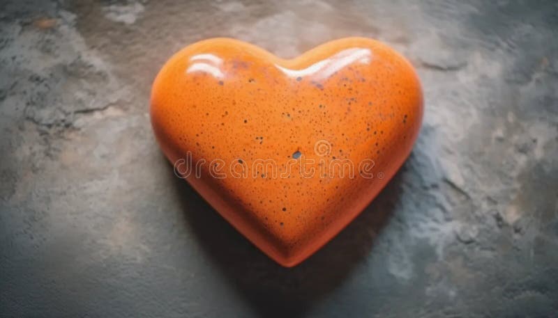 Orange heart-shaped stone stock illustration. Illustration of isolated ...