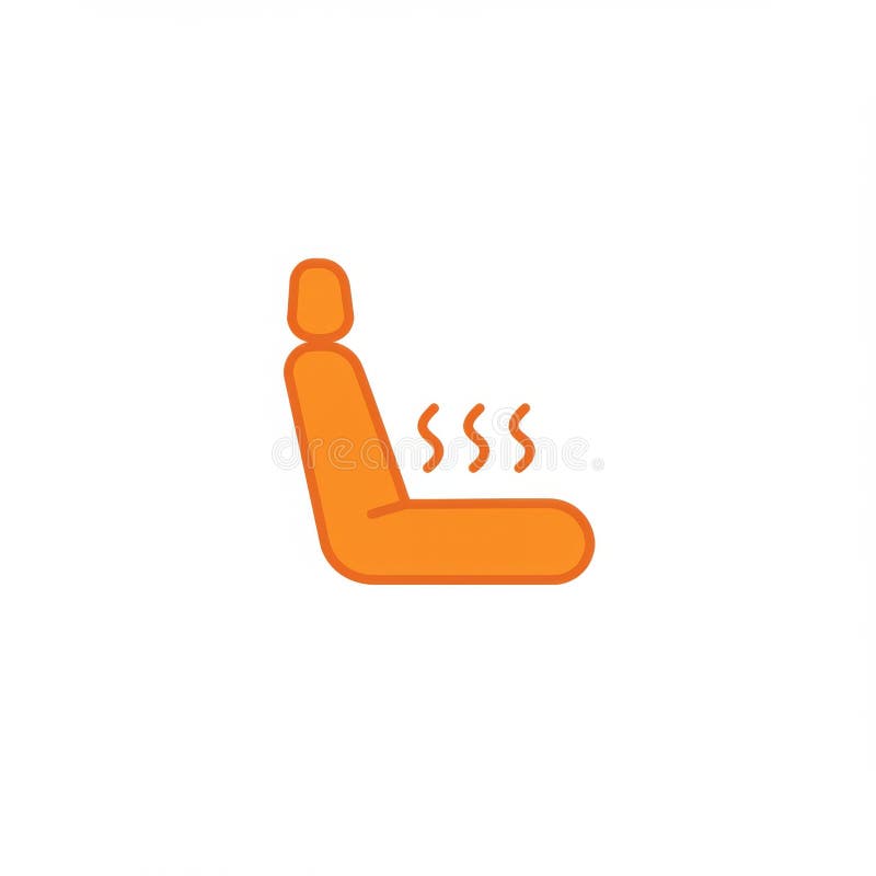 Orange Heated Car Seat Icon Illustration Stock Illustration ...