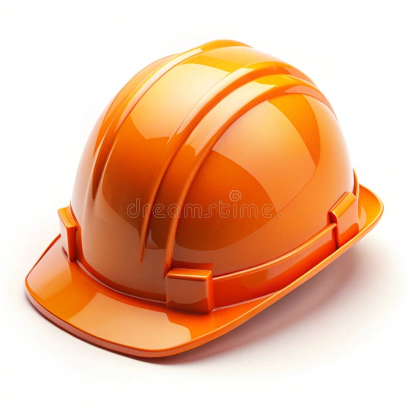 Orange helmet isolated stock illustration. Illustration of safety ...
