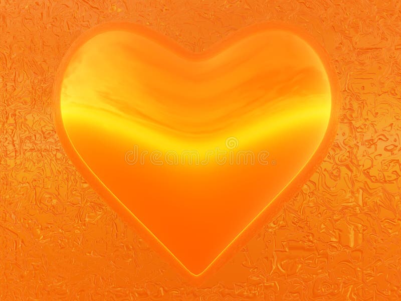 Orange Herz der Liebe stock abbildung. Illustration von farbe - 45276679