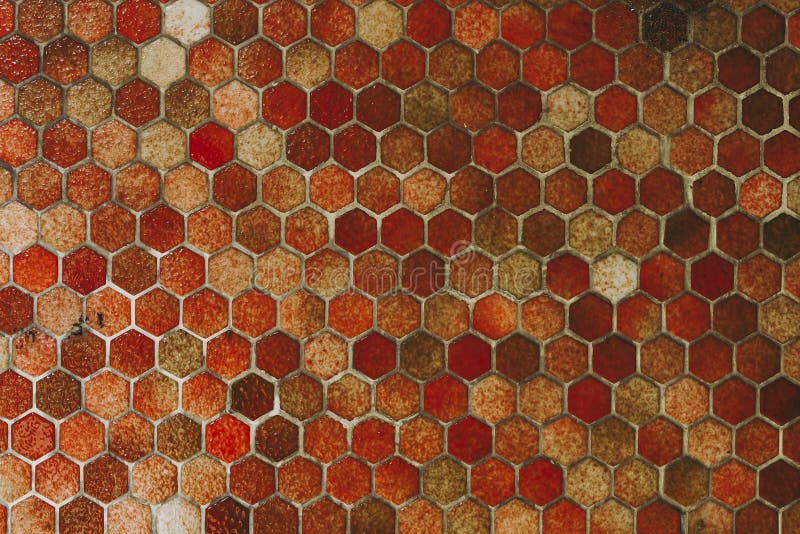 Orange Hexagon Shaped Tiles Background Stock Image - Image of material ...