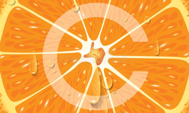 Orange High Vitamin C Vector Stock Vector - Illustration of summer ...