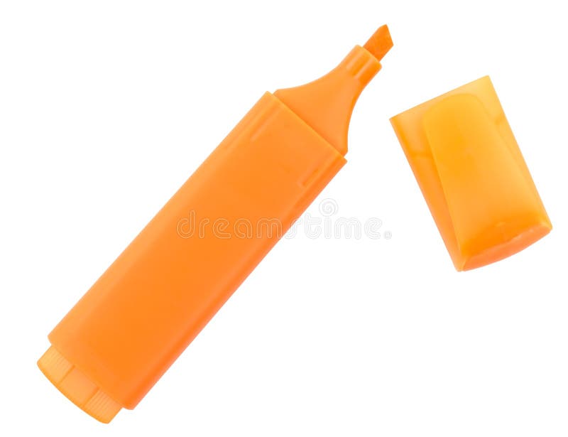 Orange highlighter stock image. Image of object, color - 83295695