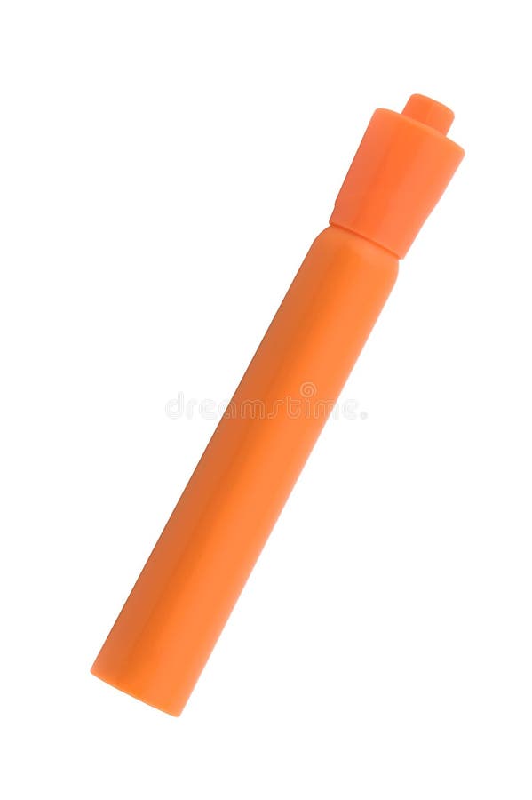 Orange Highlighter Isolated on Pure White Stock Image - Image of ...