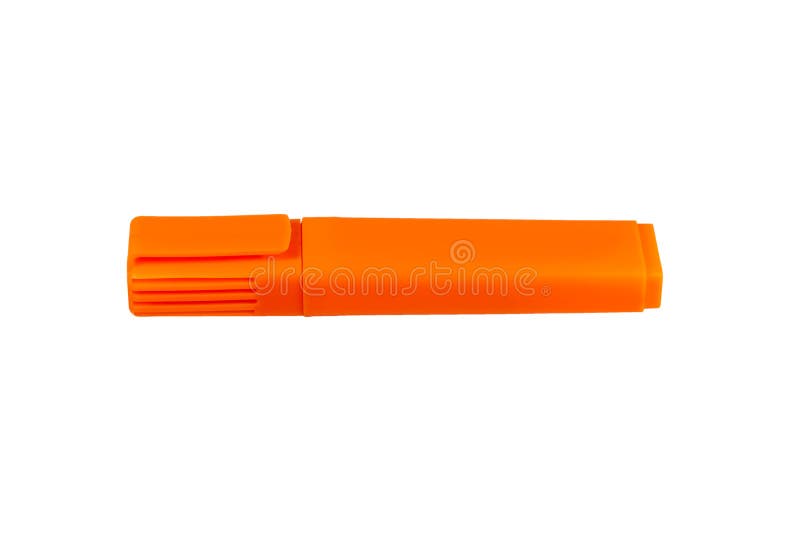 Orange Highlighter Isolated on White Stock Image - Image of single ...